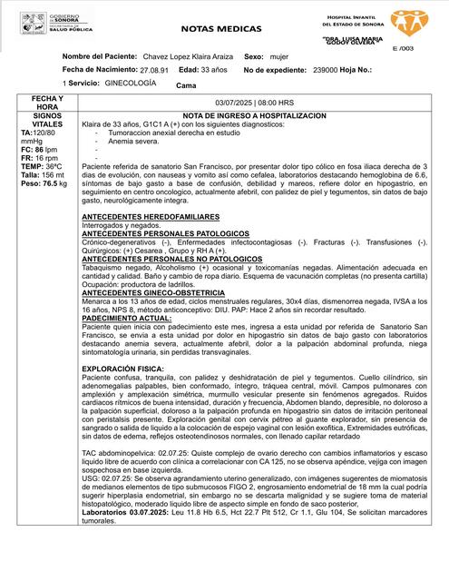 Notas medicas | Alexander | uDocz