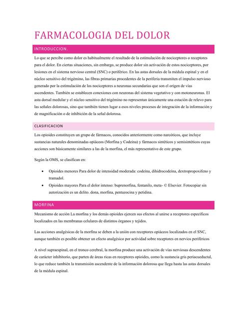 FARMACOLOGIA DEL DOLOR | Alicia Luna Herrera | uDocz