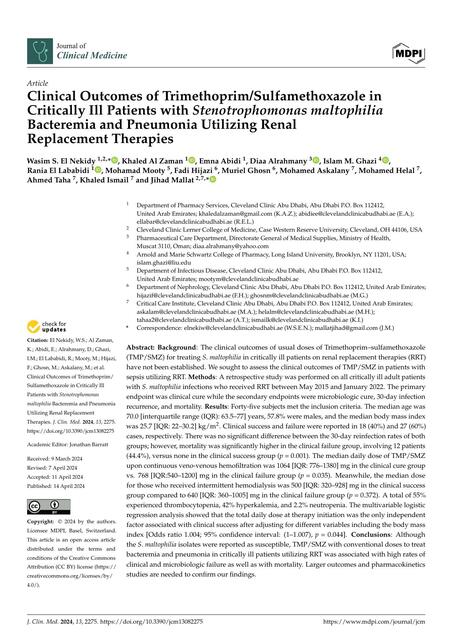Clinical Outcomes of TrimethoprimSulfamethoxazole | Ysik Kbrera | uDocz