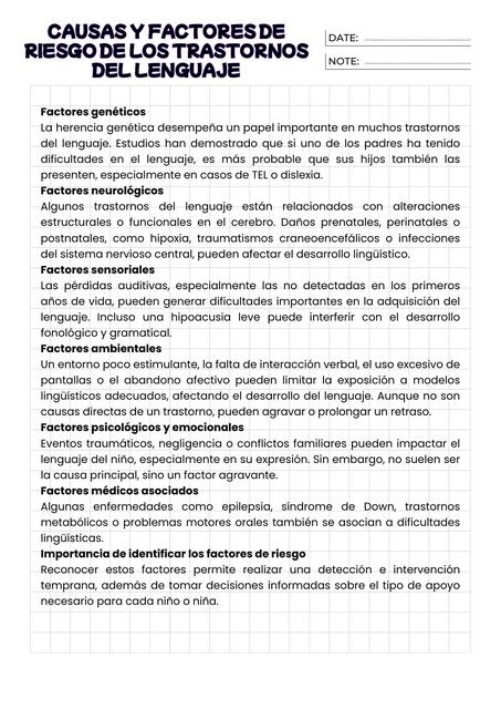 Causas y factores de riesgo de los trastornos del lenguaje | Educación ...