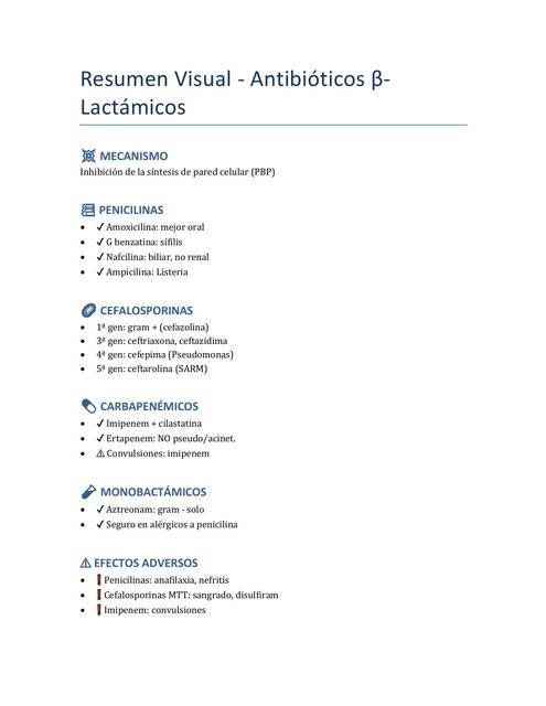 Resumen Visual Betalactamicos | Alejandro | uDocz