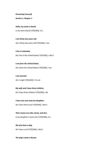 Presenting Yourself | Manuel Fernando vargas vargas | uDocz
