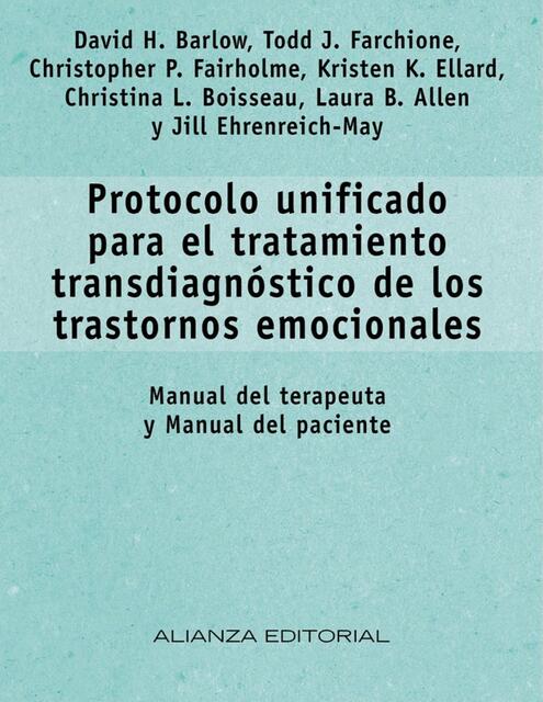 Protocolo unificado para el tratamiento transdiagn | Tamara Unda | uDocz