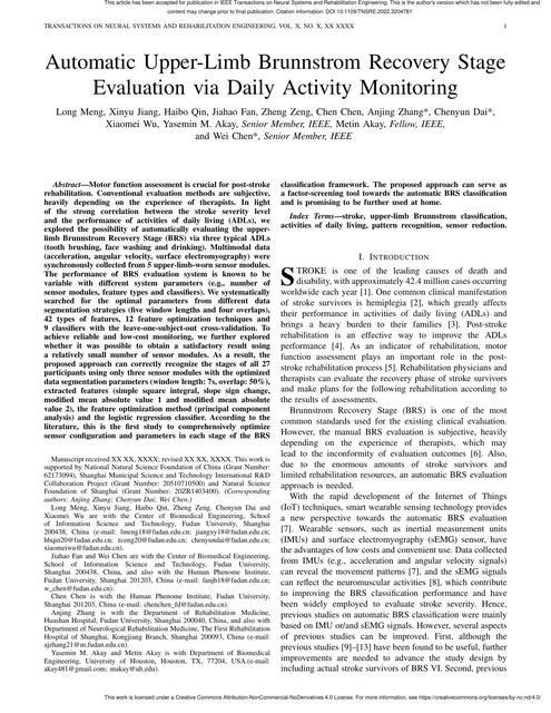 Automatic Upper Limb Brunnstrom Recovery Stage Eva | Jhenifer Chávez ...