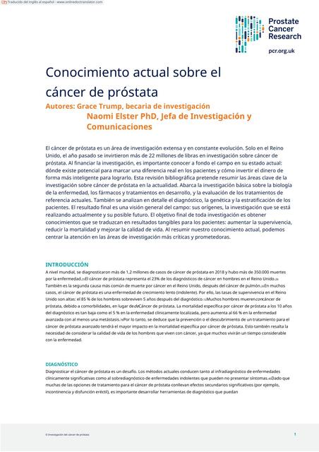 Current understanding of prostate cancer PCR en es | lid sddddddd | uDocz
