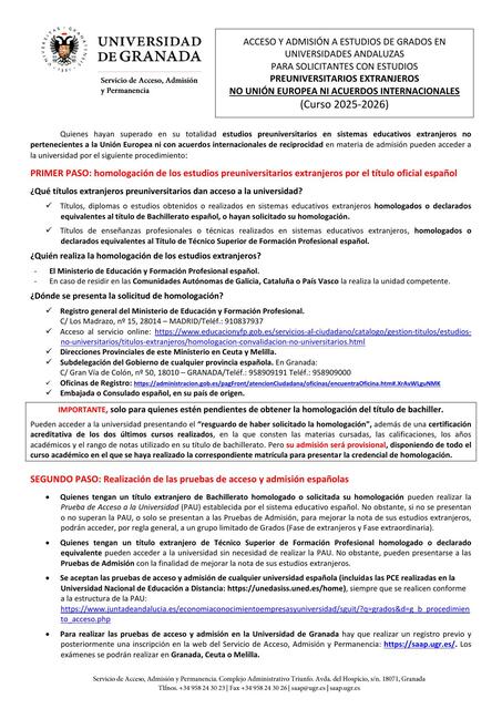 Hoja informativa Extranjeros No UE actualizado | Yenisel | uDocz