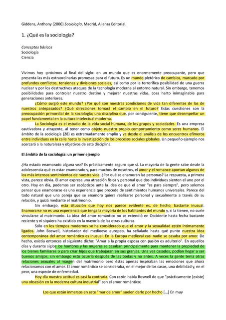 GUIDDENS Cap I Qué es la sociología | Juan Esteban | uDocz