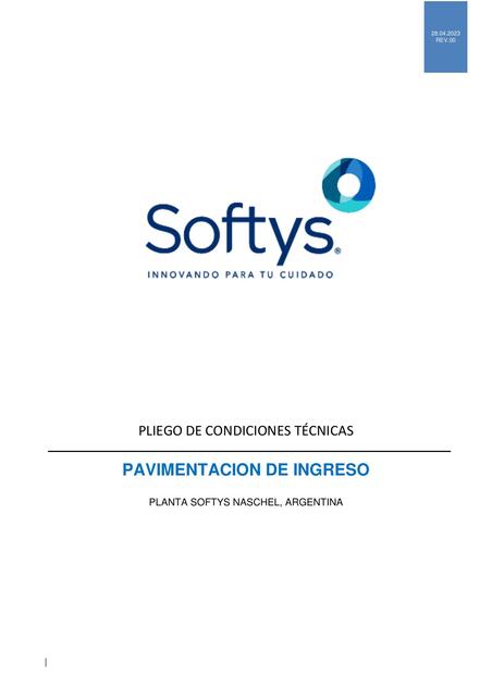 Softys Naschel Pavimentacion de Ingreso Pliego Tec | Angel | uDocz