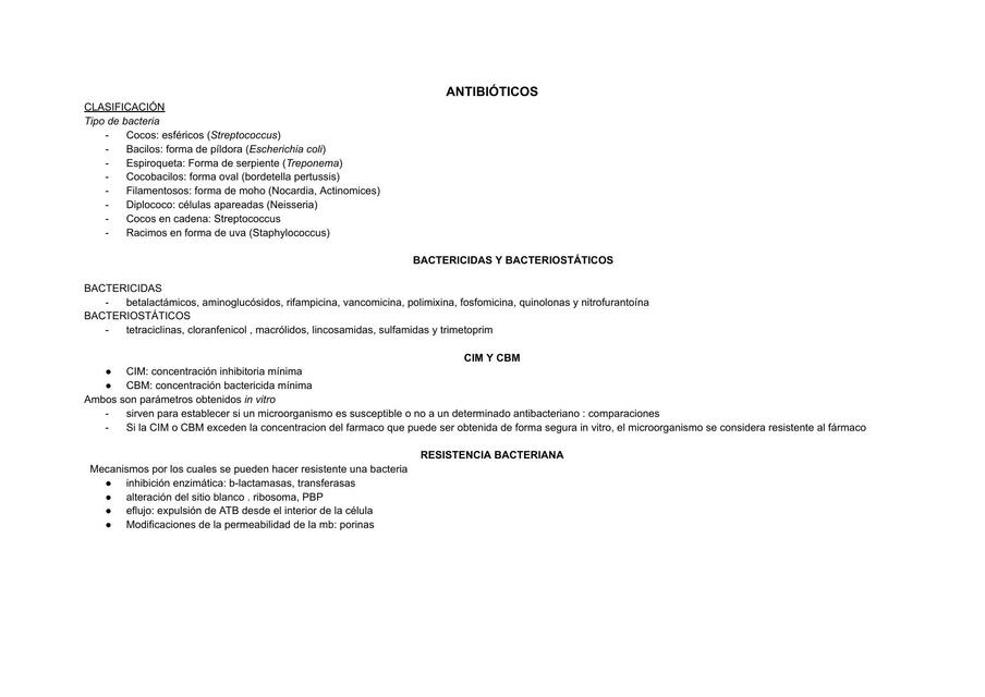 tablas antibioticos 1 | Florencia | uDocz