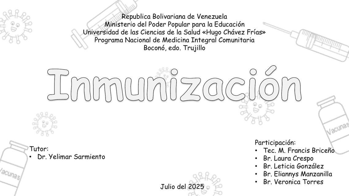 Inmunizacion | Francis Amary Briceño Montilla | uDocz