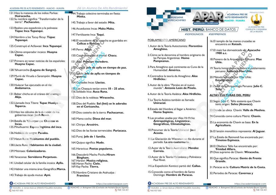 BANCO DE DATOS HIST PERÚ | Jacinta flor | uDocz