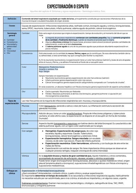 Semiología de expectoración - Goic | Jimena | uDocz