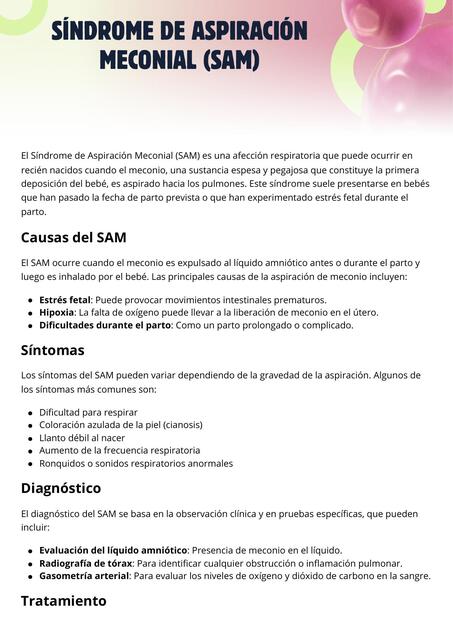 Síndrome de Aspiración Meconial SAM | Maryi Alvarado | uDocz