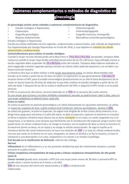 Examenes complementarios o metodos de diagnostico | Lizeth Chamorro | uDocz