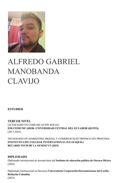 CV Alfredo Manobanda Clavijo docx1 docx 1 | alfredo manobanda | uDocz