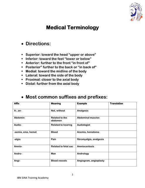 Medical Terminology Study Guide Blank 1 | John | uDocz