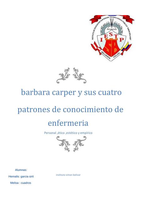 Bárbara Carper final docx pdf 1 | melissa chura | uDocz