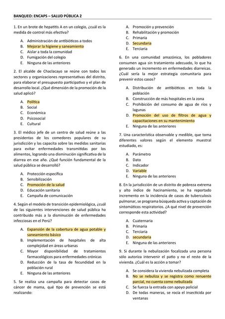 Banco ENCAPS Salud Pública N°2 - Qx Medic (RESUELTO) | Andrea Llanqui García | uDocz