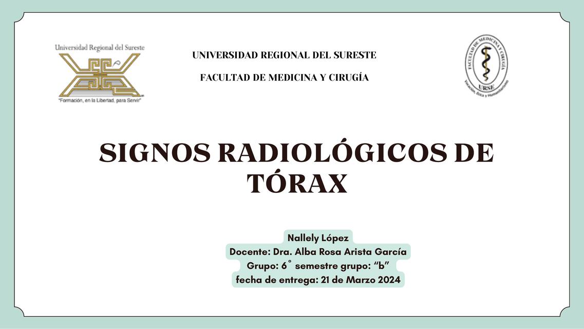 Signos radiológicos de tórax | Fernando Díaz | uDocz