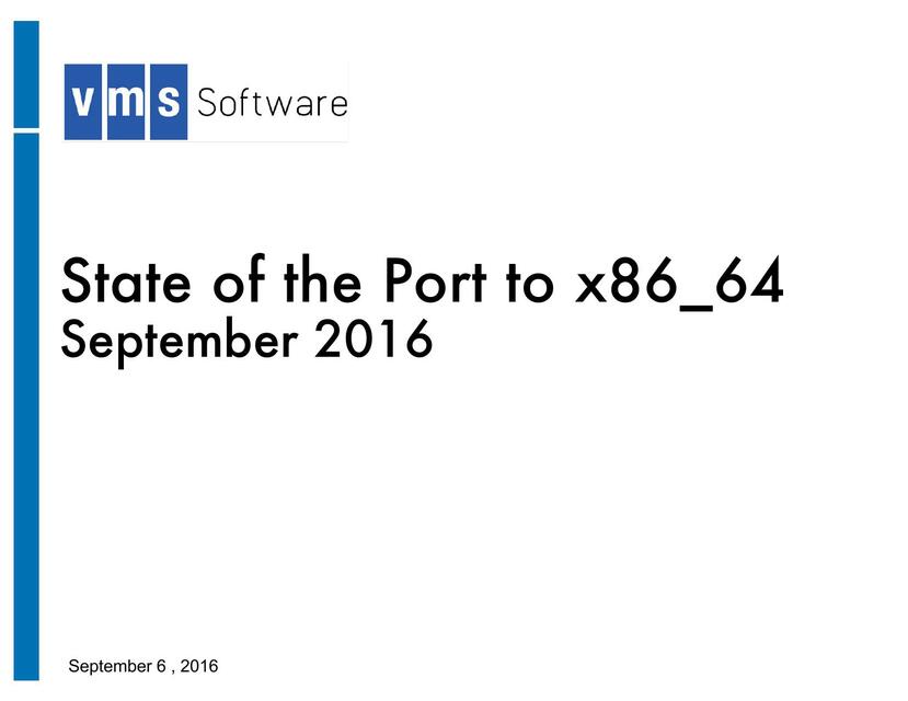 Openvms Port To X86 64 – Status Update | HackerNews | uDocz