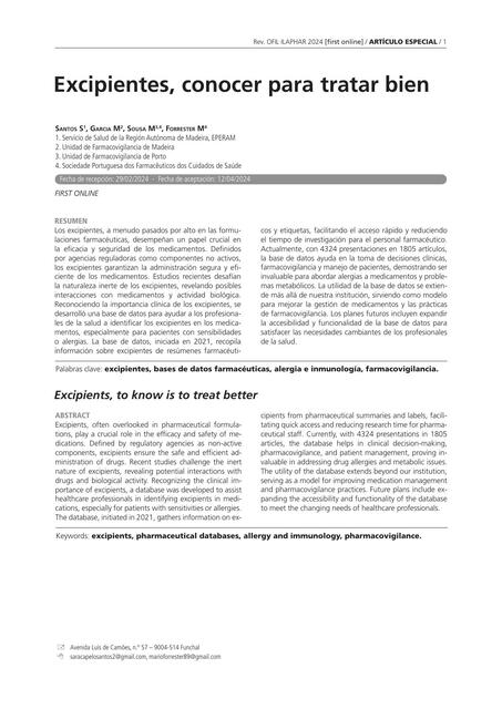 Art Esp Excipientes | Elifa raul | uDocz