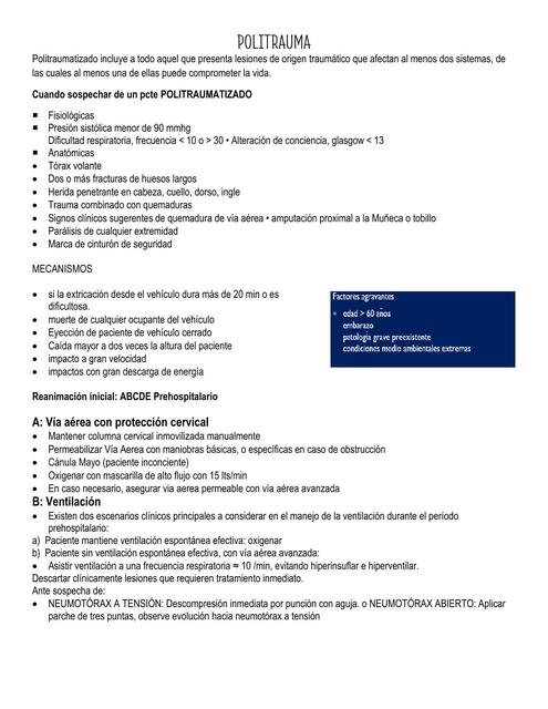 POLITRAUMA RESUMEN | catalina ignacia | uDocz