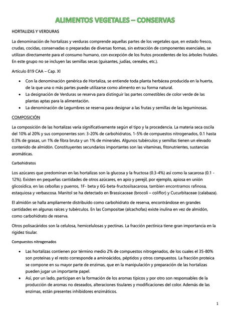 ALIMENTOS VEGETALES conservas | Antonella Santaella | uDocz