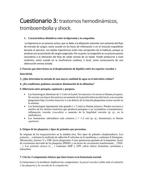 Cuestionario trastornos hemodinámicos, tromboembolia y shock. | Breenstudy | uDocz