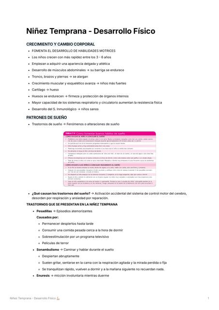 Ninez Temprana Desarrollo Físico | uDocz