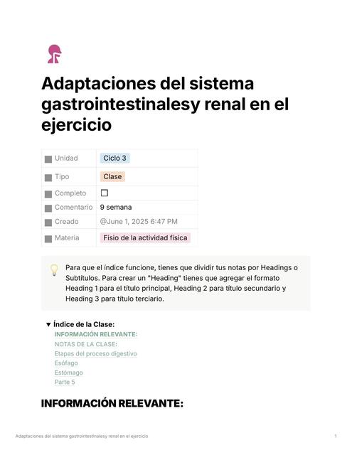 Adaptaciones del sistema gastrointestinalesy renal en el ejercicio ...