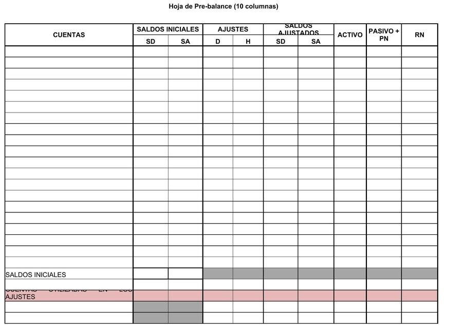Hoja de Pre Balance 8 y 10 columnas 15 | Manuela | uDocz