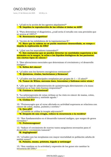 ONCO REPASO | Anahi | uDocz