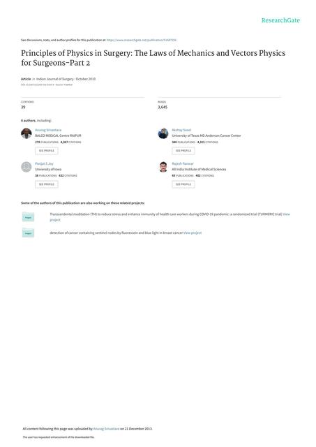 Principles of Physics in Surgery The Laws of Mecha | nazario puma | uDocz