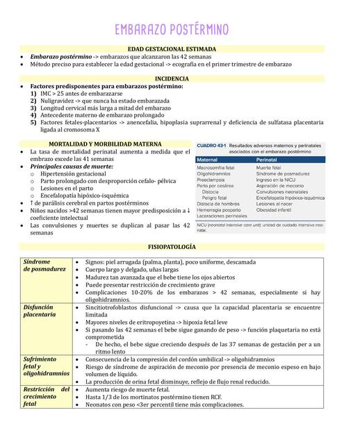 Embarazo postérmino | ronconcola | uDocz