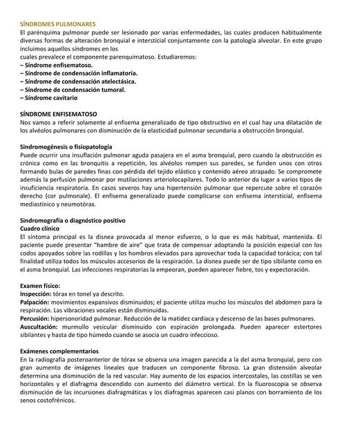 Síndromes pulmonares | Chabelis | uDocz