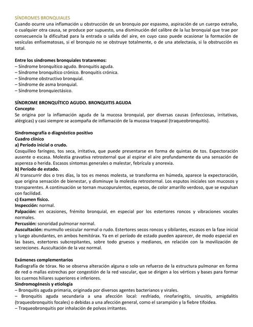 Síndromes bronquiales | Chabelis | uDocz