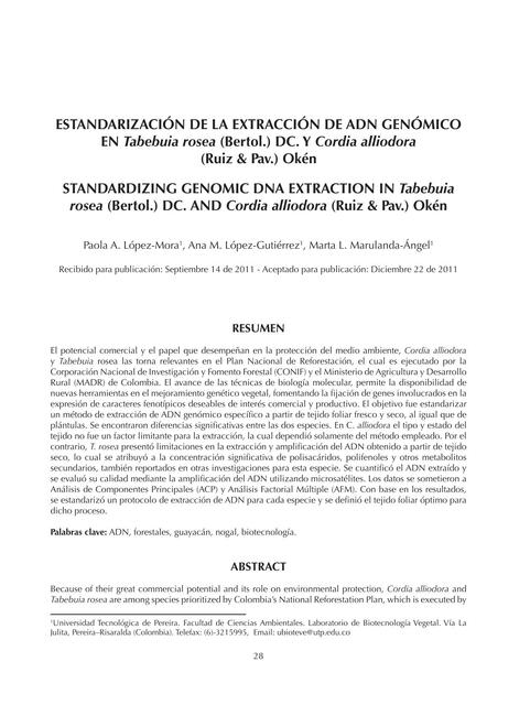 Estandarizacion De La Extraccion De ADN Genomico | Cesar Rojas | uDocz