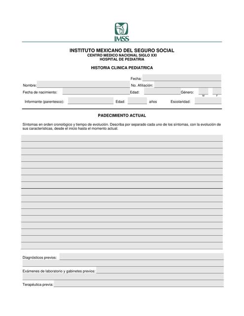 form histclin pedía | Cifuentes | uDocz