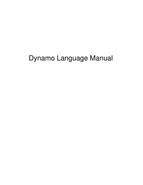 Dynamo language guide version 1 | sss | uDocz