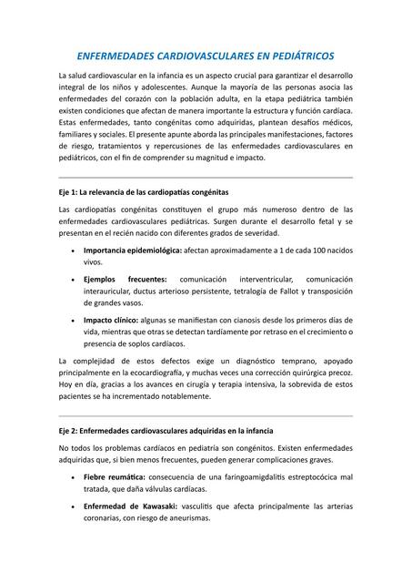 Enfermedades cardiovasculares en pediátricos | Medicos Aventureros | uDocz