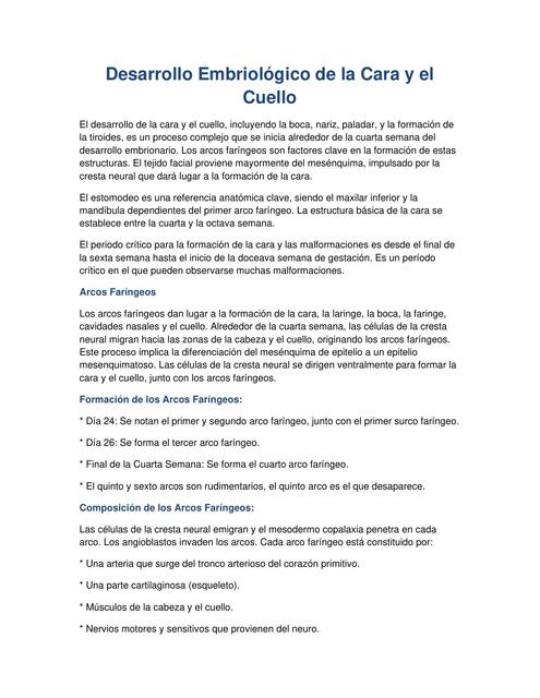 Desarrollo de la Cara | Reynaldo | uDocz