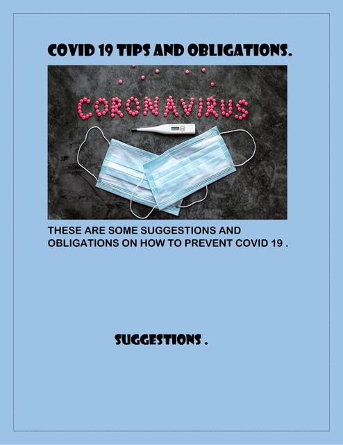 Covid 19 tips and obligations | Judith Garcia mayorga | uDocz