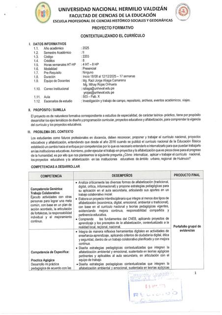 proyecto formativo validado | Cesar Elias | uDocz