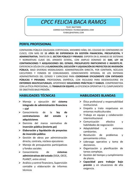 CV FELICIA BACA RAMOS | Jese | uDocz