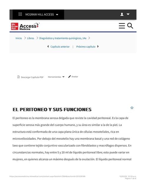 Cavidad peritoneal Diagnóstico y tratamiento quir | Aylin Jazibe | uDocz