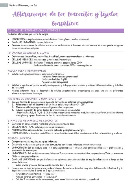 Cap 24 Porth alteraciones leucocitos y tej linfatico | Nayhara ...