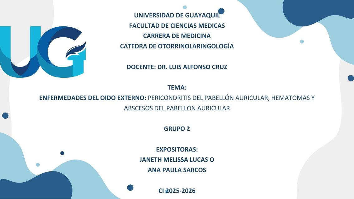 ENFERMEDADES DEL OIDO EXTERNO PERICONDRITIS DEL PABELLON | Janeth Lucas ...