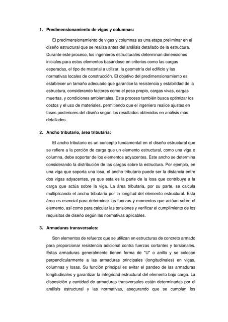 Predimensionamiento de vigas y columnas | Ingeniería creativa | uDocz