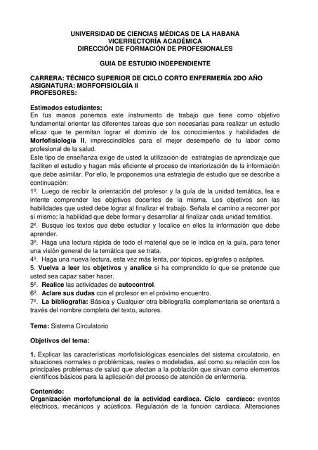 Guías de estudio 2 Cardiovascular | Edmilson | uDocz