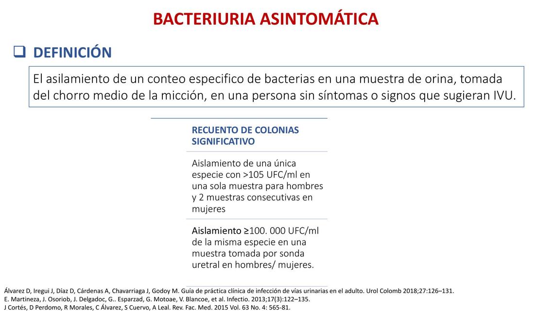 Bacteriuria Asintomática | Sebastián Moreno | uDocz
